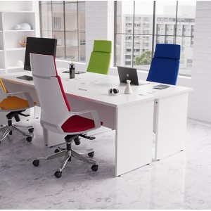 ENGLEWOOD Modern White Office Bench Desks - ENGW-BENCH
