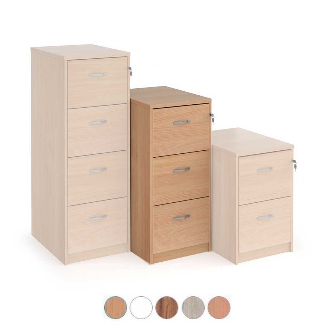 DELUXE 3 Drawer Wooden Office Filing Cabinets - D-LF3
