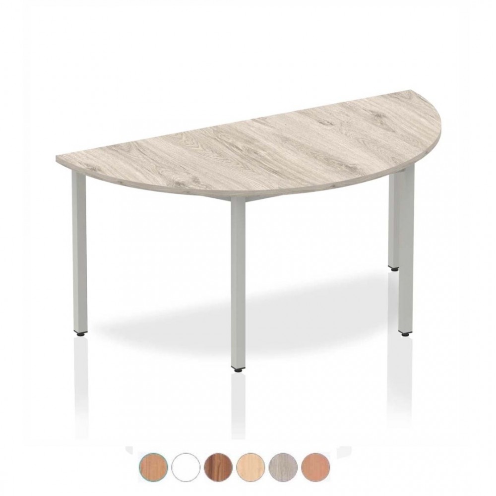 BOSTON Semi Circular Silver Leg Stackable Meeting Tables - D-FLXSS