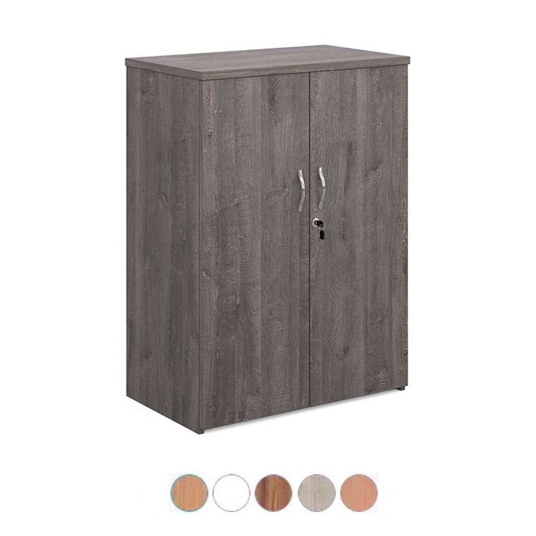 UNIVERSAL 2 Shelf Double Door Lockable Office Storage Cupboard 1090mm ...