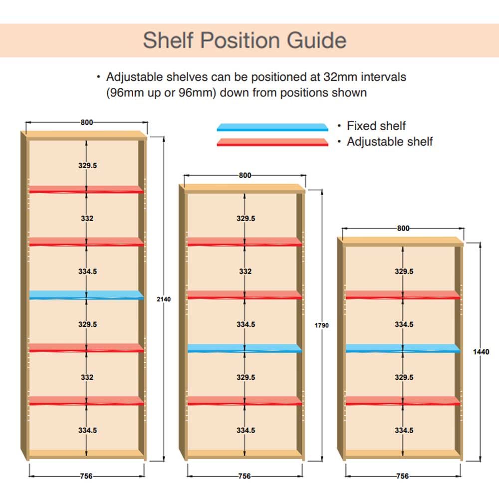UNIVERSAL Large Double Door Full Height 2140mm Wooden Office Storage ...