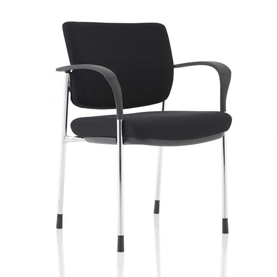 CELLO Black Fabric Stackable Meeting Room Chairs with Arms