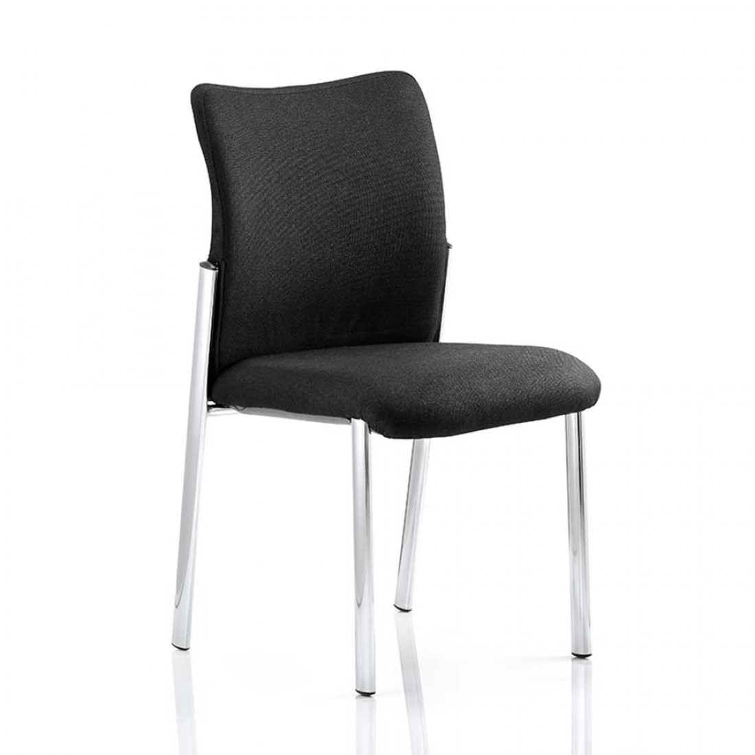 BARNES Black Fabric Stackable Meeting Room Chairs No Arms - BARNES-F-BLK