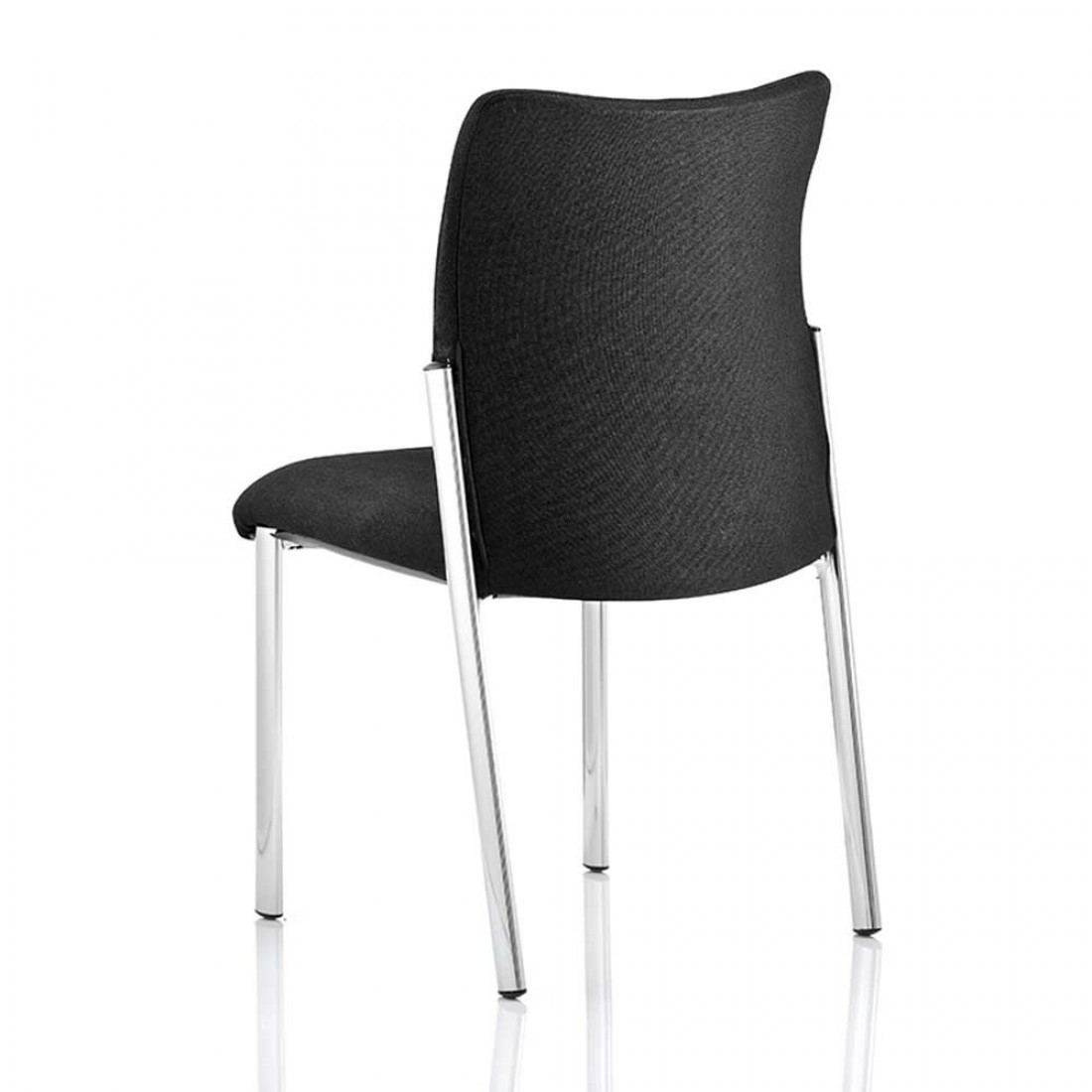BARNES Black Fabric Stackable Meeting Room Chairs No Arms - BARNES-F-BLK