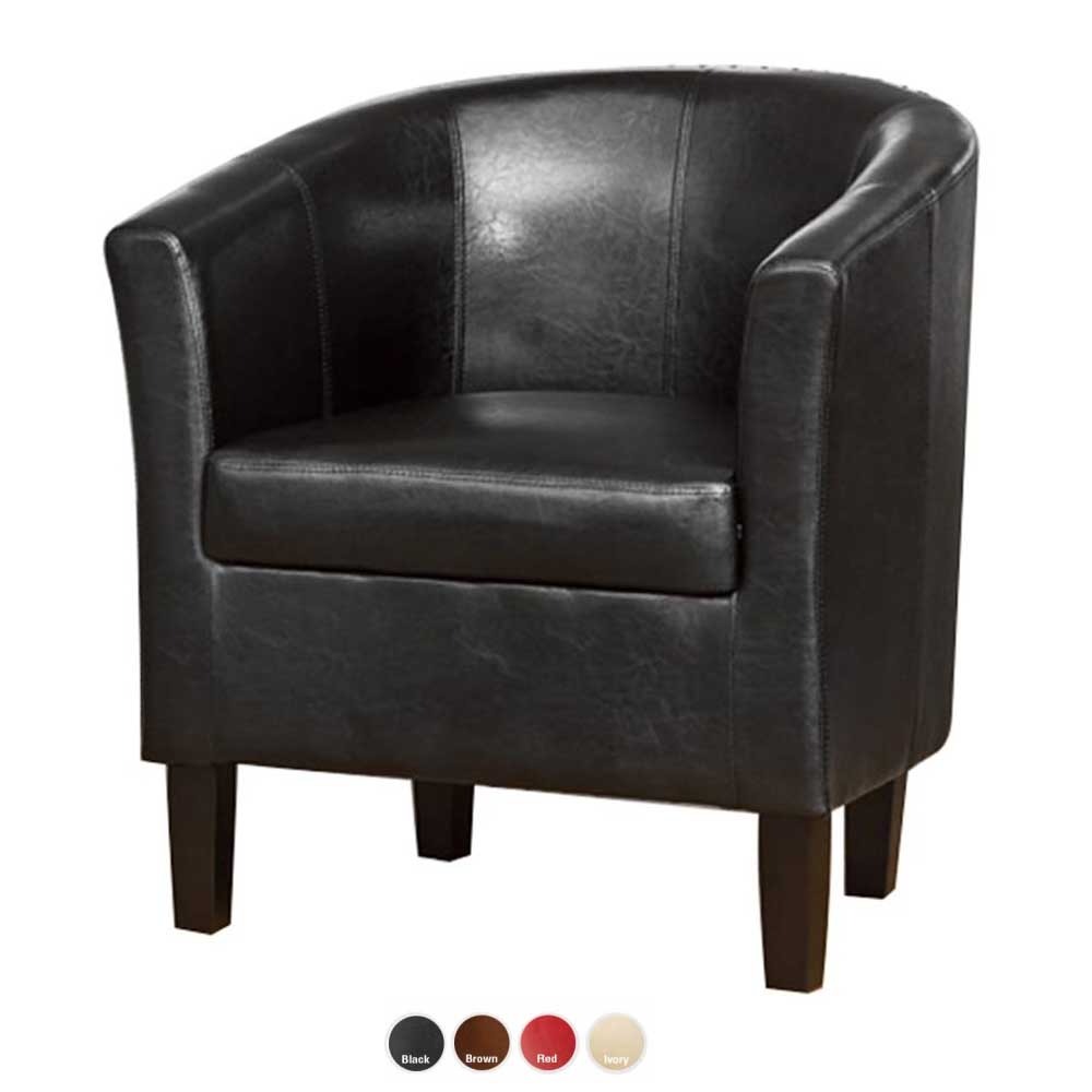 JAMAICA Single Seat Curved Faux Leather Tub Chair