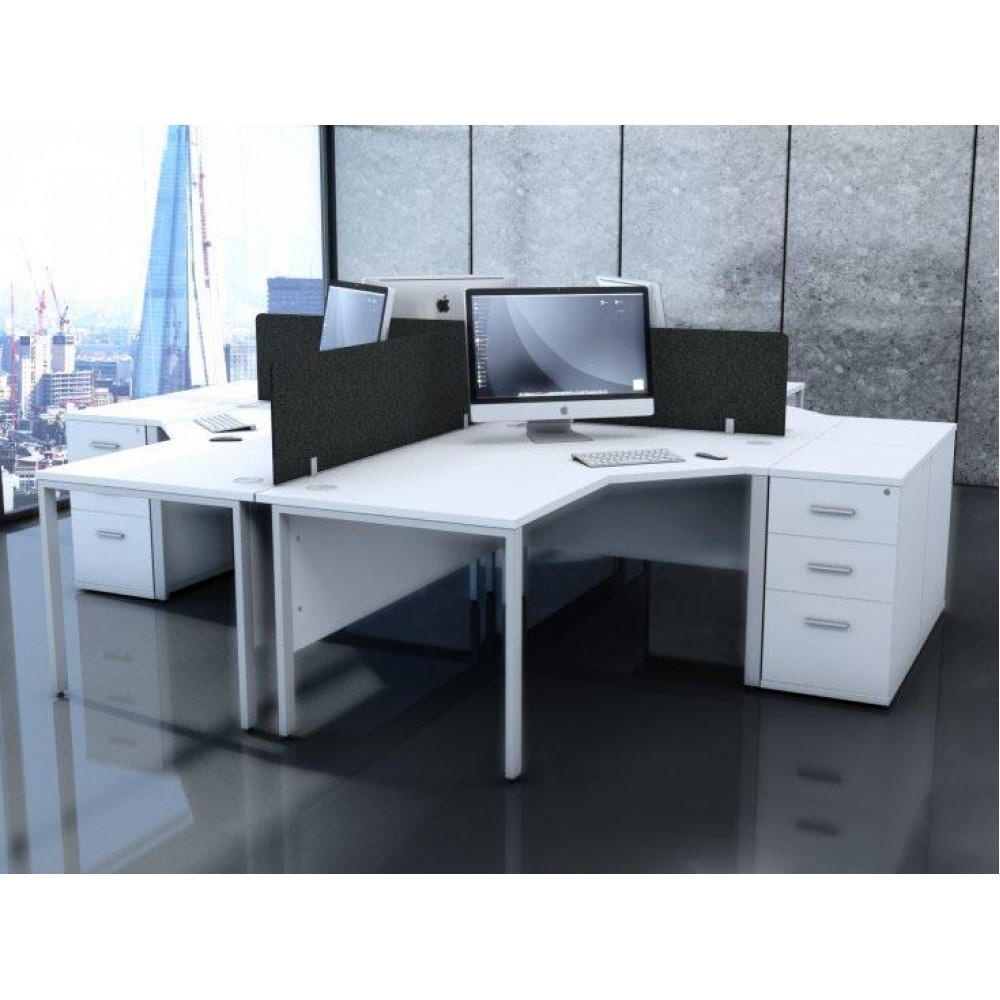 ENGLEWOOD Modern White Corner Desks - ENGW-CORNER
