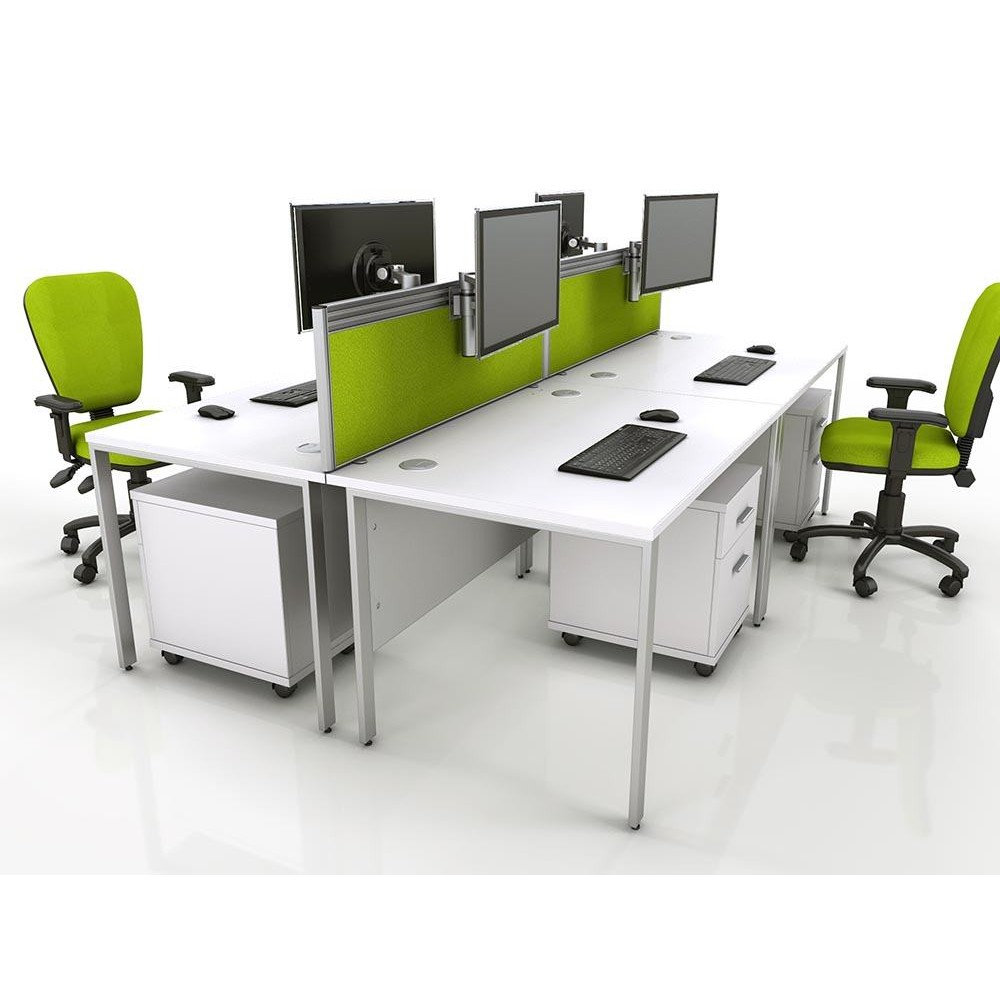 ENGLEWOOD Modern White Office Bench Desks - ENGW-BENCH