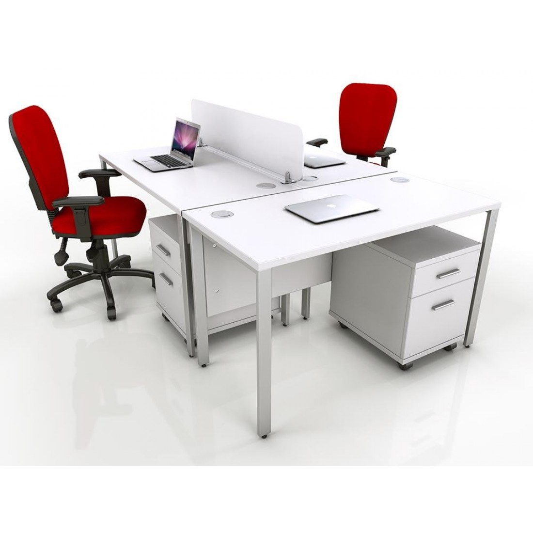 ENGLEWOOD Modern White Office Bench Desks - ENGW-BENCH