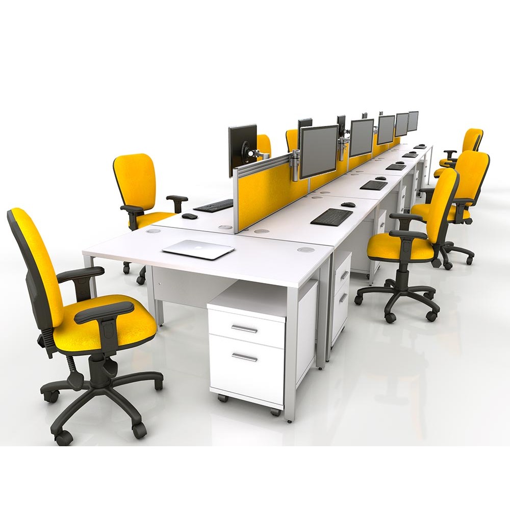 ENGLEWOOD Modern White Office Bench Desks - ENGW-BENCH