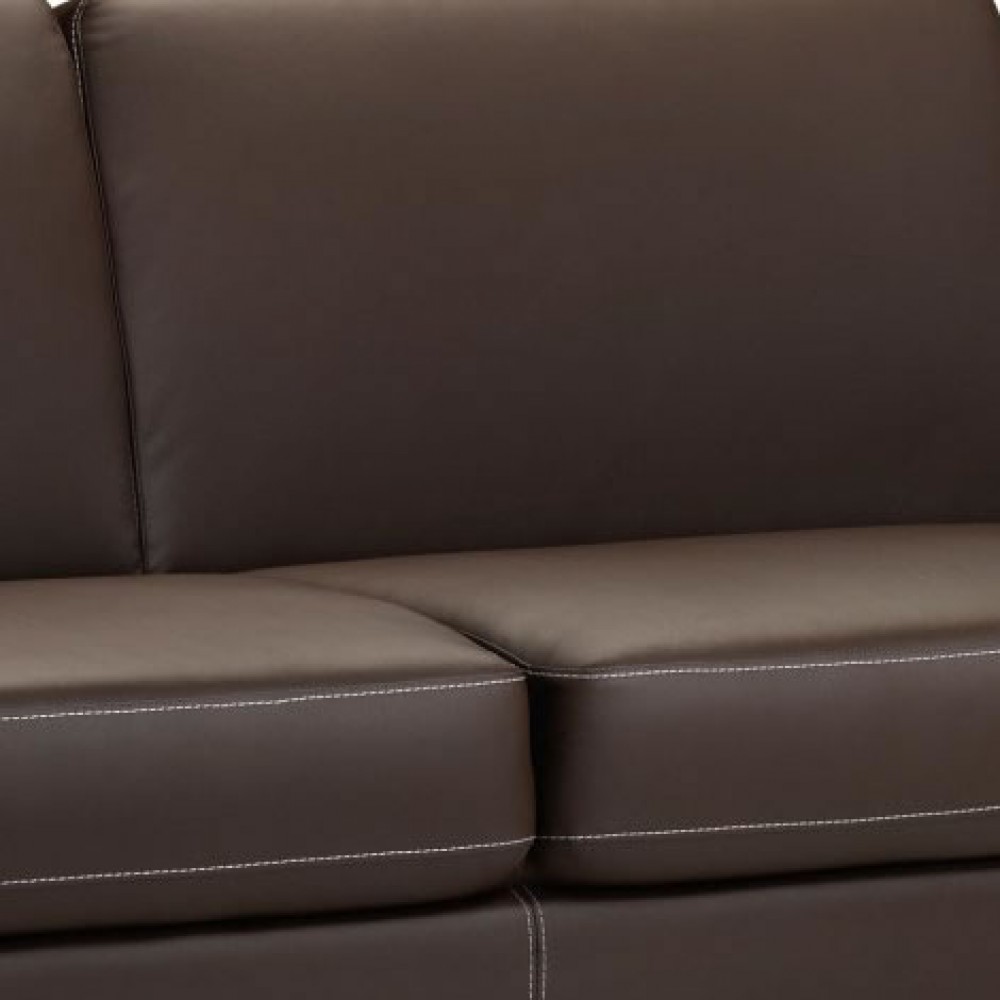 GLENROSA 2 Seat Contemporary Brown Faux Leather Sofa - GLENROSA-2