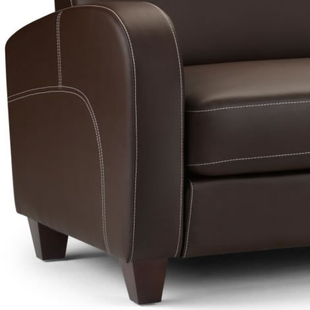 GLENROSA 2 Seat Contemporary Brown Faux Leather Sofa - GLENROSA-2