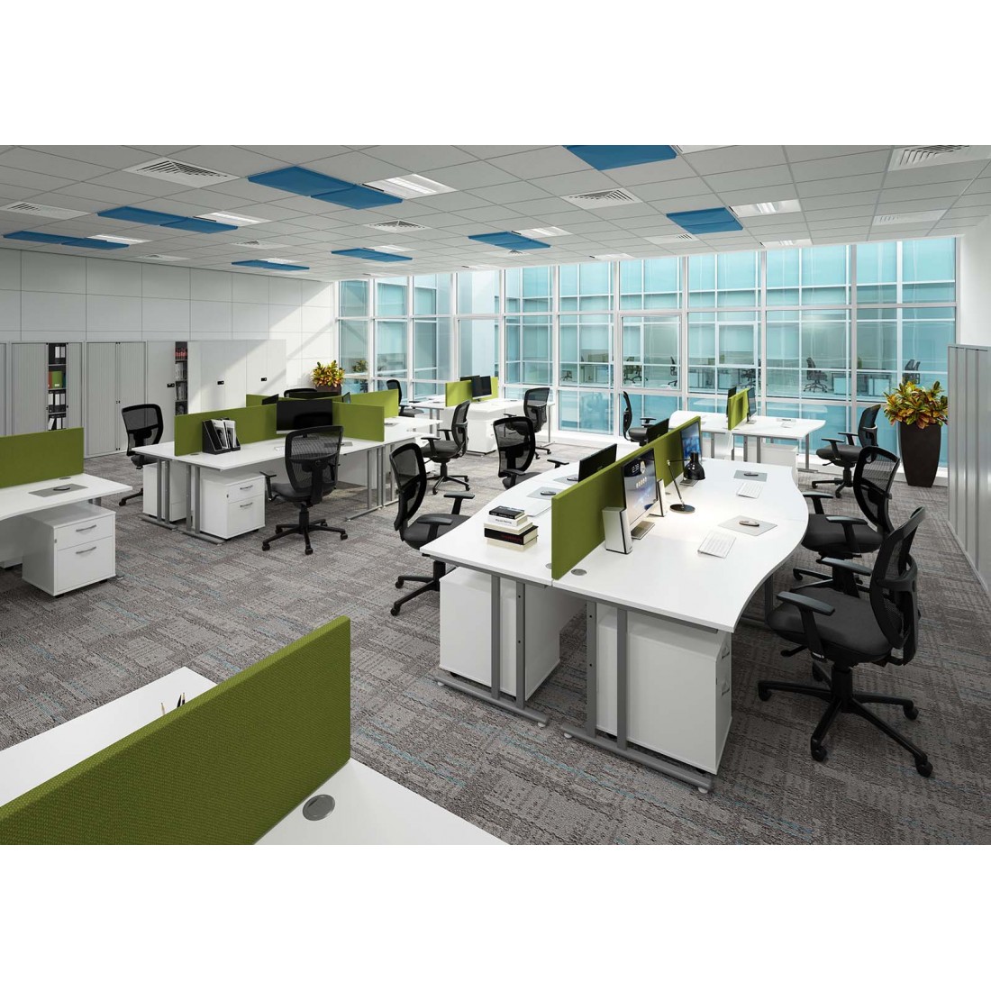 MISTRAL Silver Cantilever Leg Office Desk 1000x600mm - D-MC610S