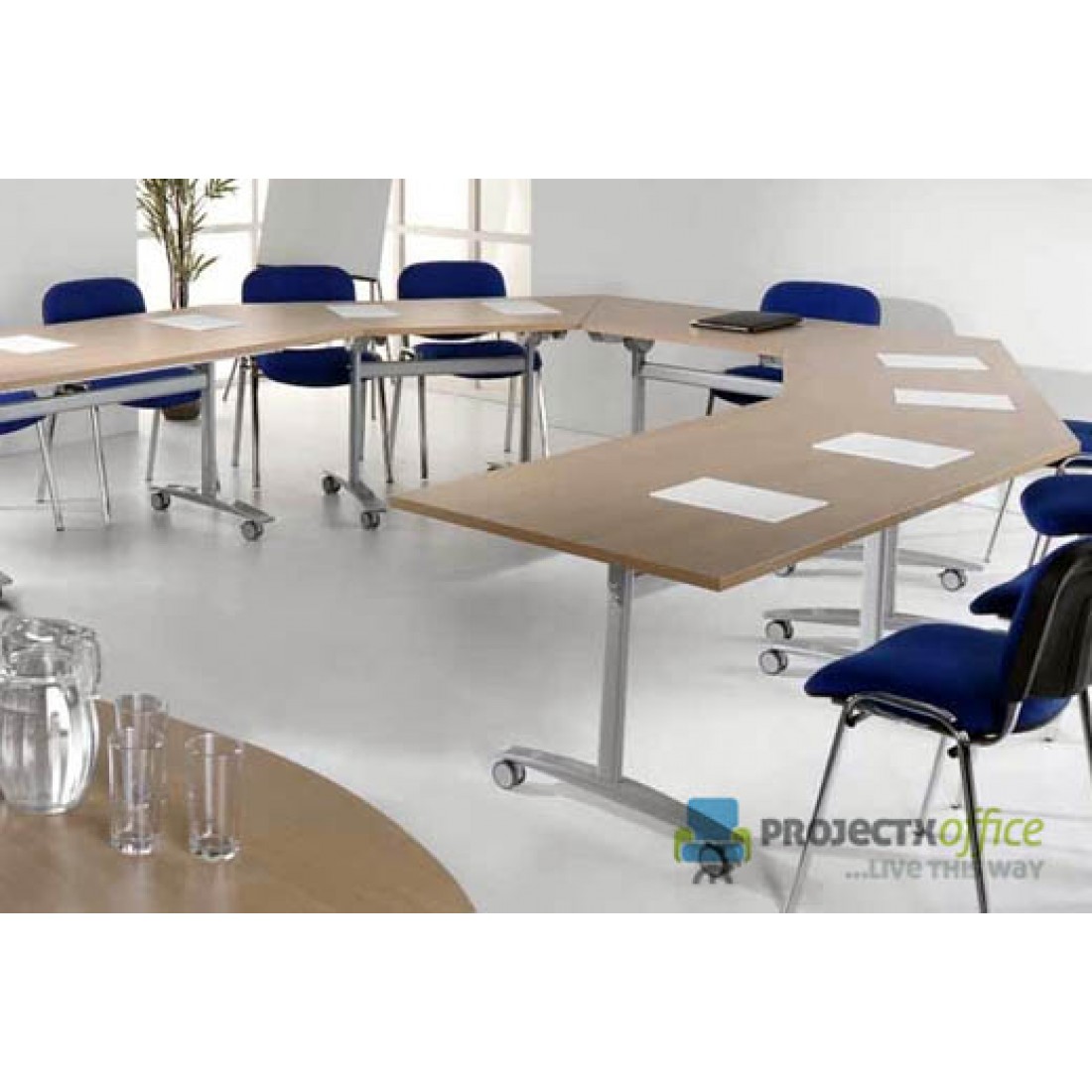 FLIPTOP Modular Semi Circular Folding Conference Tables 1600x800mm